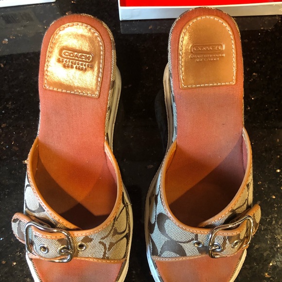 Shoes | Coach Logo Wedge | Poshmark
